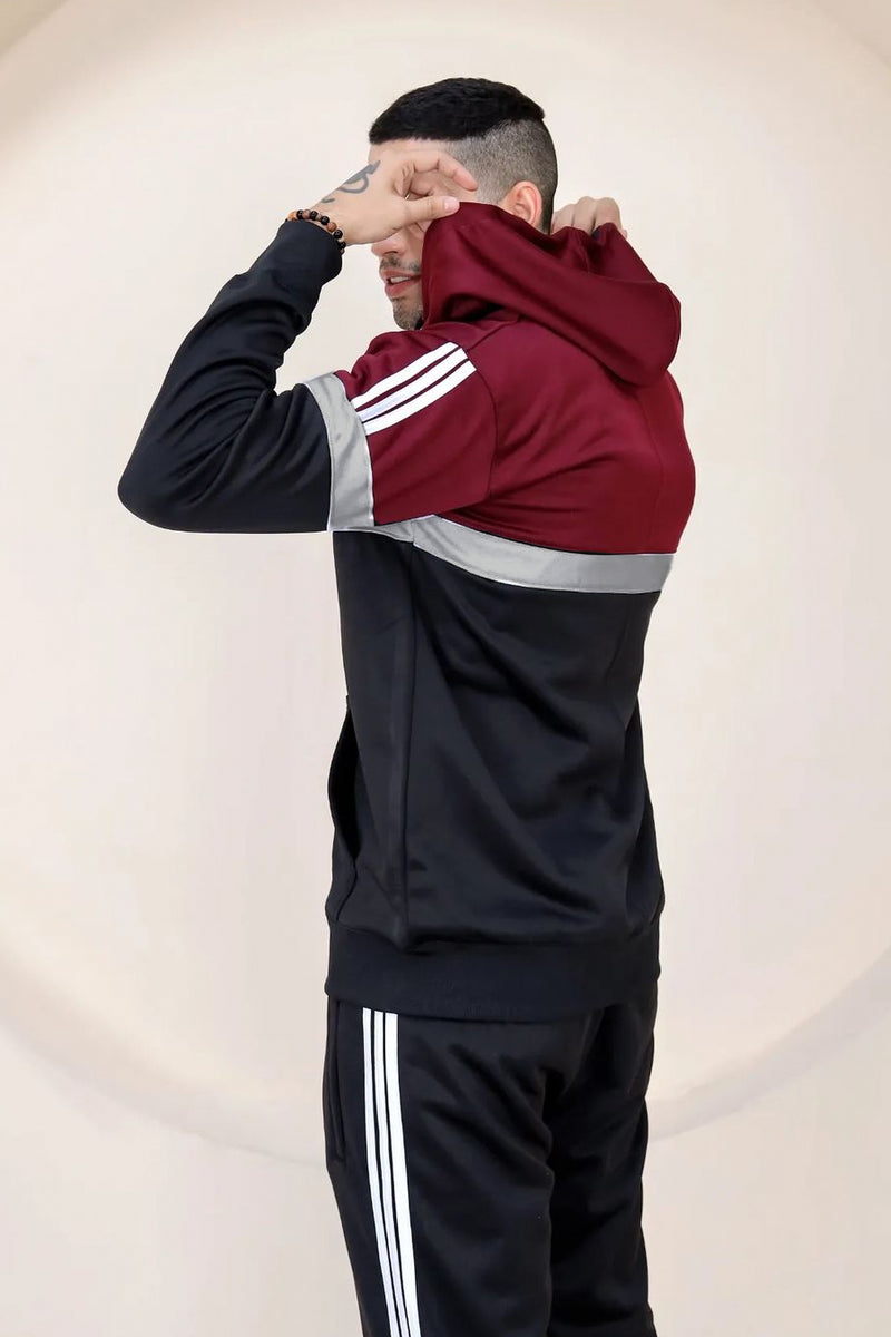 Adi Maroon Black Liner Tracksuit – Fusions Flare
