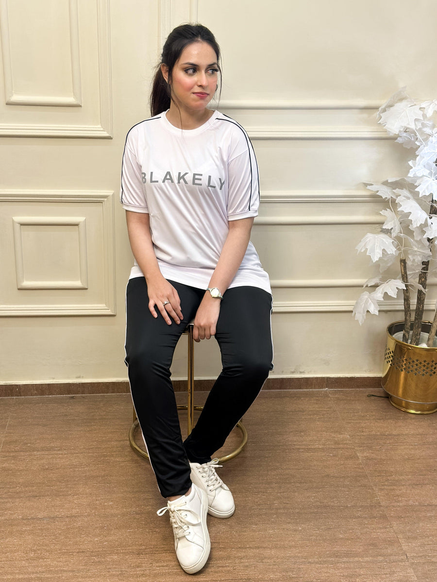 Comfy White Blkly White Drift Tracksuit for women – Fusions Flare
